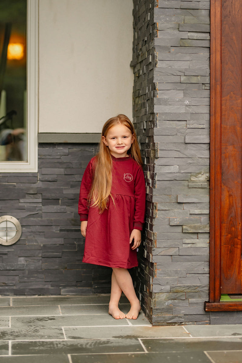 Varsity Dress- Burgundy – Pouf